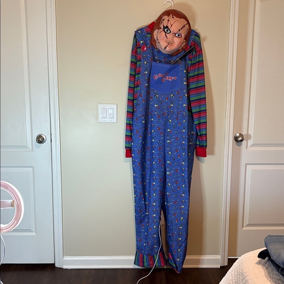 Other | Chucky Costume With Blue Overalls Maskfake Knife Wore One Time ...